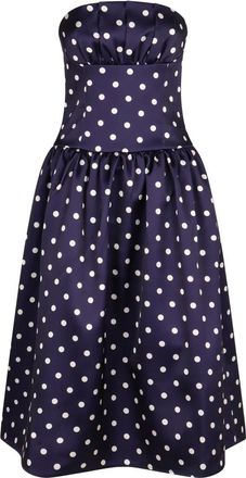Self Portrait Femme, Robes, Bleu, Taille: 40 FR Robe Corset &agrave; Pois