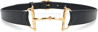Gucci Womens Leather Belt With Clamp Black Calfskin