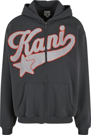 Karl Kani Kani Star Logo OS Full Zip Hoodie XXL Anthracite/lightgrey