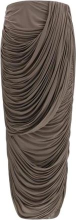 Magda Butrym Jupe Midi Drap&eacute;e en Cupro - Femme - Jupes - Brun - Taille: 34 FR