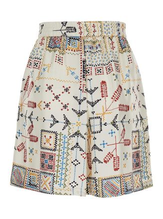Momoni Womens Shorts Silk Multicolour