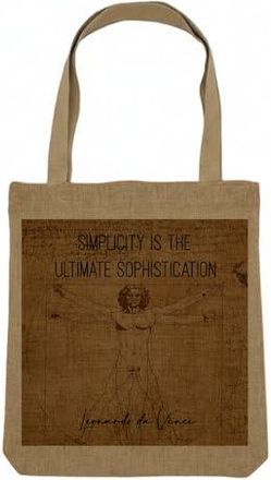Fabulous Sac Shopping Tote Bag Aspect Lin - Simplicity is the Ultimate Sophistication Quotes Da Vinci Inspirational Painter - Sac de Courses Toile Epaisse 360g