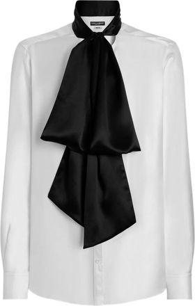 Dolce & Gabbana chemise à col lavallière - Blanc