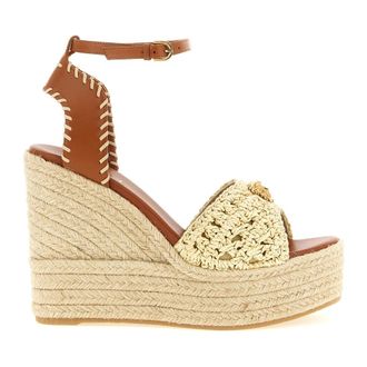 Versace Femme, Chaussures, Beige, Taille: 39 EU Espadrilles en cuir