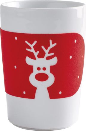 Kahla 394605A27241C touch! Maxi-Becher 0,35 l Karli, rotes Rentier, Becher mit Tiermotiv,red nosed reindeer, rot, wei&szlig;, Becher ohne Henkel