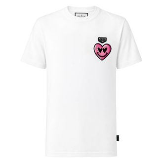 Philipp Plein T-Shirt Rundhalsausschnitt Ss Heart - - Tops - Herren - Wei&szlig; - L