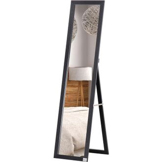 HOMCOM Homcom - Miroir sur pied et mural rectangulaire dim. 37L x 48l x 152H cm noir