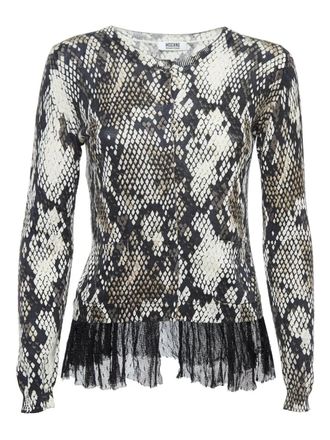 Moschino haut à imprimé peau de serpent - Noir