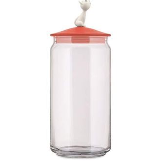 Alessi MIO JAR,BARATTOLO Gatti RO, Glas,thermoplastischem Harz, Mehrfarbig, One Size