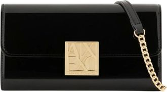 A|X Armani Exchange Femme, Sacs, Noir, Taille: ONE Size Portafoglio a libro tracolla removibile logo