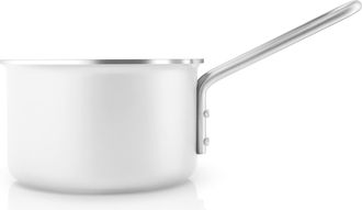 Eva Solo Eva Trio | White Line Kasserolle 1,1 l 13 cm keramischer Slip-Let-Antihaftbeschichtung |Ideal zum Zubereiten Kleiner Portionen Saucen und Brei oder zu