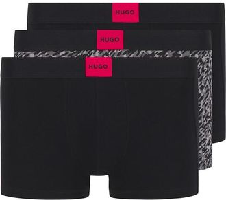 HUGO BOSS Herren Trunks grau Baumwolle & Mix Gemustert