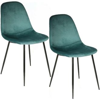 The Home Deco Factory Lot de 2 Chaises design velours Giulia - 54 x 44 x 85