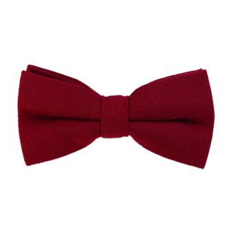 DonDon Herren Fliege 12 x 6 cm Baumwolle gebunden und l&auml;ngenverstellbar dunkelrot