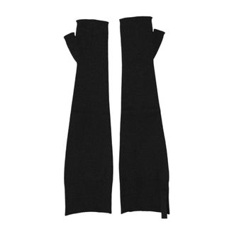 Dolce & Gabbana Gants sans doigts en laine vierge tricot&eacute;e - Homme - Accessoires - Noir - Taille: ONE Size