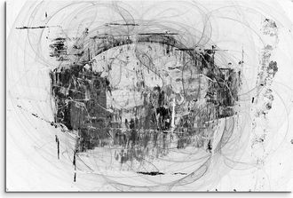 Paul Sinus Art Abstrakt 1436-120x80cm SCHWARZ-WEISS Bilder - Wandbild Kunstdruck in XXL Format - Fertig Aufgespannt - TOP - Leinwand - Wand Bild - Kunst Bild - Wandb