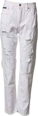Dolce & Gabbana Femme, Jeans, Blanc, Taille: 36 FR Boyfriend Jeans