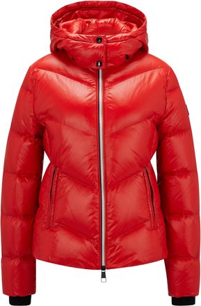 BOSS Damen Pepule2 Schimmernde Stepp-Daunenjacke mit Verstellbarer Kapuze Rot 32