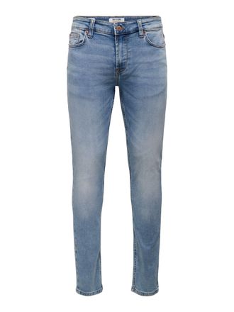 Only & Sons Herren O&S Slim Fit Jeans Basic Hose Denim Pants ONSLOOM Tapered Trousers Stoned Washed, Farben:Blau, Gr&ouml;&szlig;e Jeans:34W / 34L