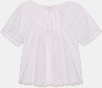 Kate Spade New York Kate Spade Broderie Anglaise Top f&uuml;r Frauen in Cremefarben, Gr&ouml;&szlig;e: Mittel | Baumwolle