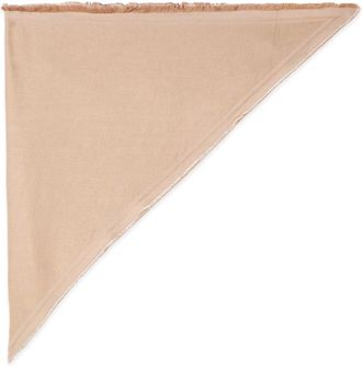 Oltre Foulard triangulaire &agrave; franges - Femme - Accessoires - Beige - Taille: ONE Size