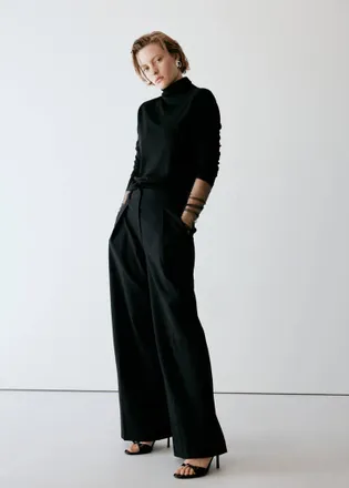Mango Pantalon de tailleur droit noir - Femme - 32 - MANGO