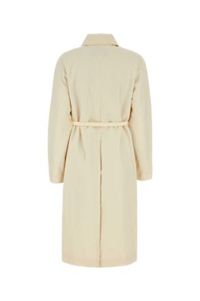 Fendi Womens Ivory Polyester Blend Overcoat Avorio Cappotti