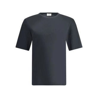 Saint Laurent Minimalistisches Logo T-Shirt - - Tops - Herren - Schwarzk - M