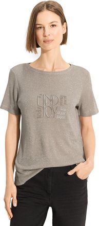 Cecil Damen B321522 Glitzer T-Shirt, Boulder beige, Large