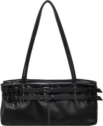 Generic Kexpery Sac &agrave; Main Femme en Cuir PU Uni Sac &agrave; &Eacute;paule avec Fermeture &Eacute;clair Design &Eacute;l&eacute;gant pour Voyage Shopping Usage Quotidien