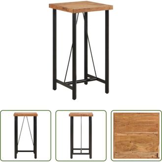 vidaXL vidaXL Eisen - Bartisch 55x55x107 cm Massivholz Akazie und Eisen