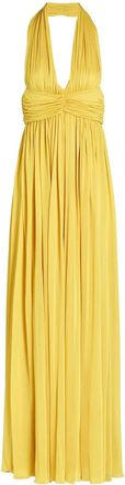 Giambattista Valli robe longue à dos ouvert - Jaune