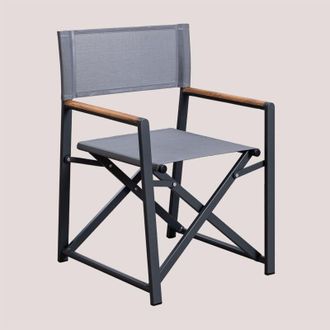 Sklum Lot de 2 chaises de directeur de jardin pliantes Jordana SKLUM Gris Anthracite