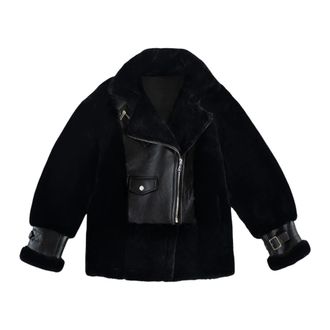 Just things we like Kiyo Shearling Jacke - - Jackets - Damen - Schwarzk - S