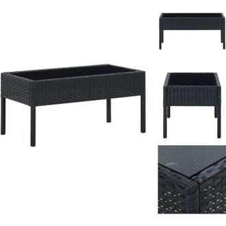 vidaXL Gartentisch Schwarz 75x40x37 cm Poly Rattan - Gartentisch - Esstisch - Balkontisch - Outdoortisch - Rattan Tisch