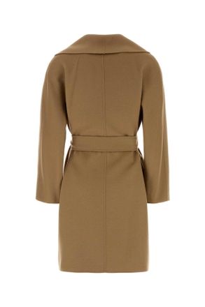 MM Studio Womens Beige Wool Blend Estremo Coat Cammello Cappotti