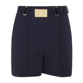 Elisabetta Franchi High-Waisted Belted Shorts - - Shorts - Damen - Schwarzk - XL