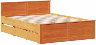 vidaXL Massivholzbett ohne Matratze mit Kopfteil Braun 150x200 cm vidaXL