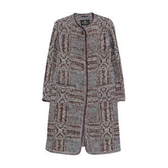 Etro Femme, Manteaux, Gris, Taille: 40 FR Manteau Jacquard Boucl&eacute;