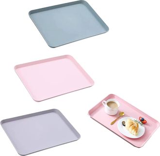 beek 3 Stück Plastic Serving Tray, kuchenplatte rechteckig, Serviertablett Kunststoff Rechteckig, tablett serviertablett, Küche Essenstablett, für Küche Ho