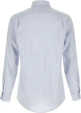 Polo Ralph Lauren Micro-Striped Linen-Cotton Shirt - Blue