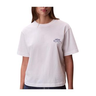 Calvin Klein Femme, Tops, Blanc, Taille: 38 FR T-Chemises