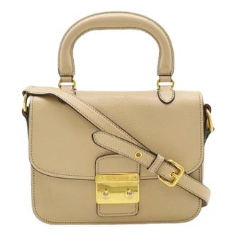 Miu Miu Sac 2-en-1 en cuir Madras Pre-owned - Femme - Pre-owned - Beige - Taille: ONE Size