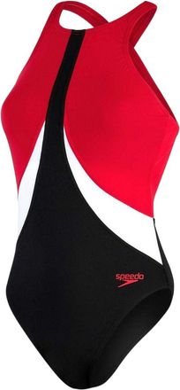 Speedo Badeanzug f&uuml;r Damen (Schwarz/Rot)