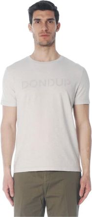 Dondup Homme, Tops, Gris, Taille: XL T-shirt ras du cou Regular en jersey avec logo
