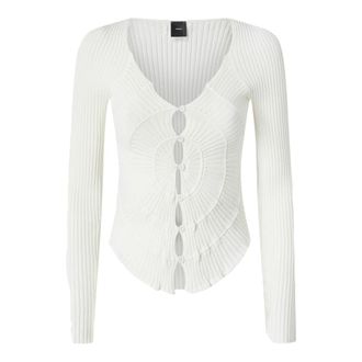 Pinko Sonniger Viskose-Cardigan - - Knitwear - Damen - Wei&szlig; - XS