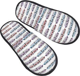 Generic Respirant Pantoufles en Feutre Impression du train monorail Maison Pantoufles L&eacute;g&egrave;re Chaussons Homme pour Homme Femme Ext&eacute;rieur M