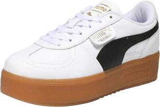 Puma Damen Palermo Elevata Leather Sneakers 35.5, White Gum Beige