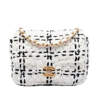 Chanel Pre-owned Gewebte Tweed Umh&auml;ngetasche - - Pre-owned - Damen - Wei&szlig; - ONE SIZE