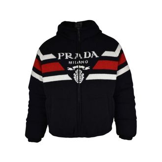 Prada Woll- und Kaschmir-Daunenjacke - - Knitwear - Herren - Schwarzk - XL